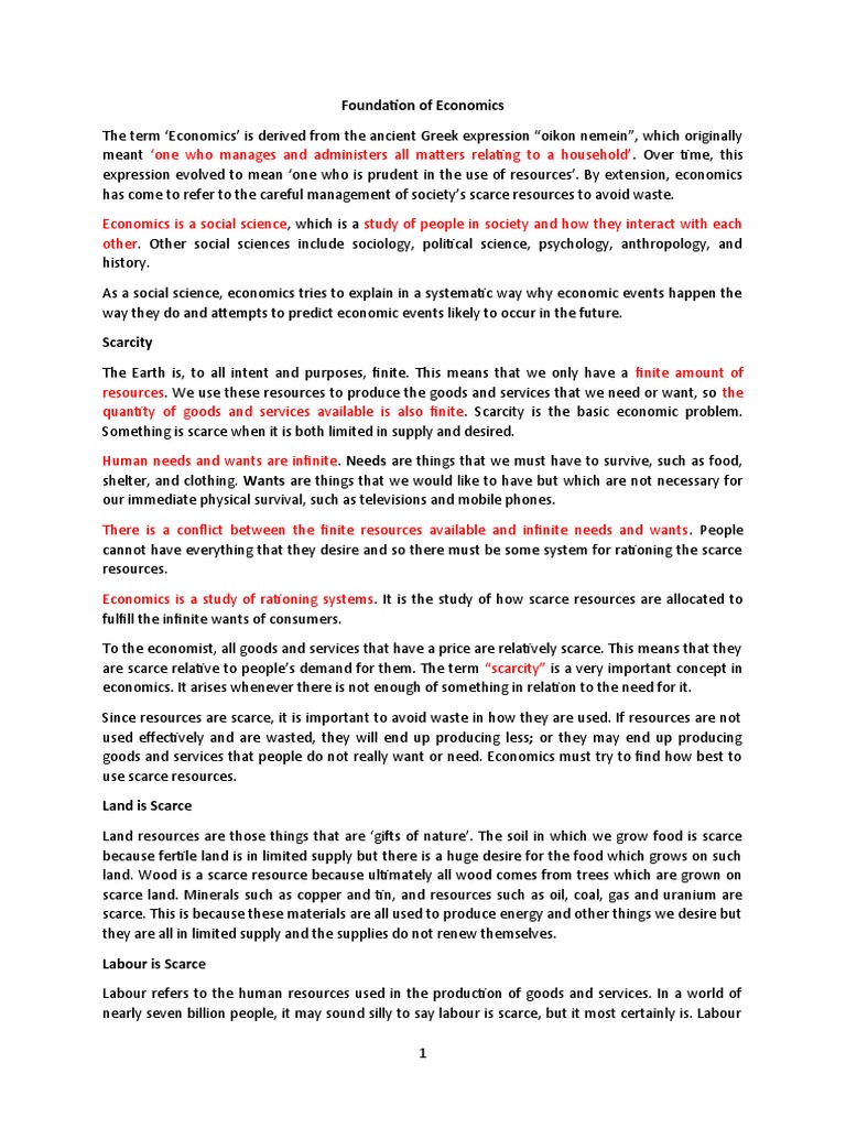 Foundation of Economics | PDF | Measures Of National Income And Output ...