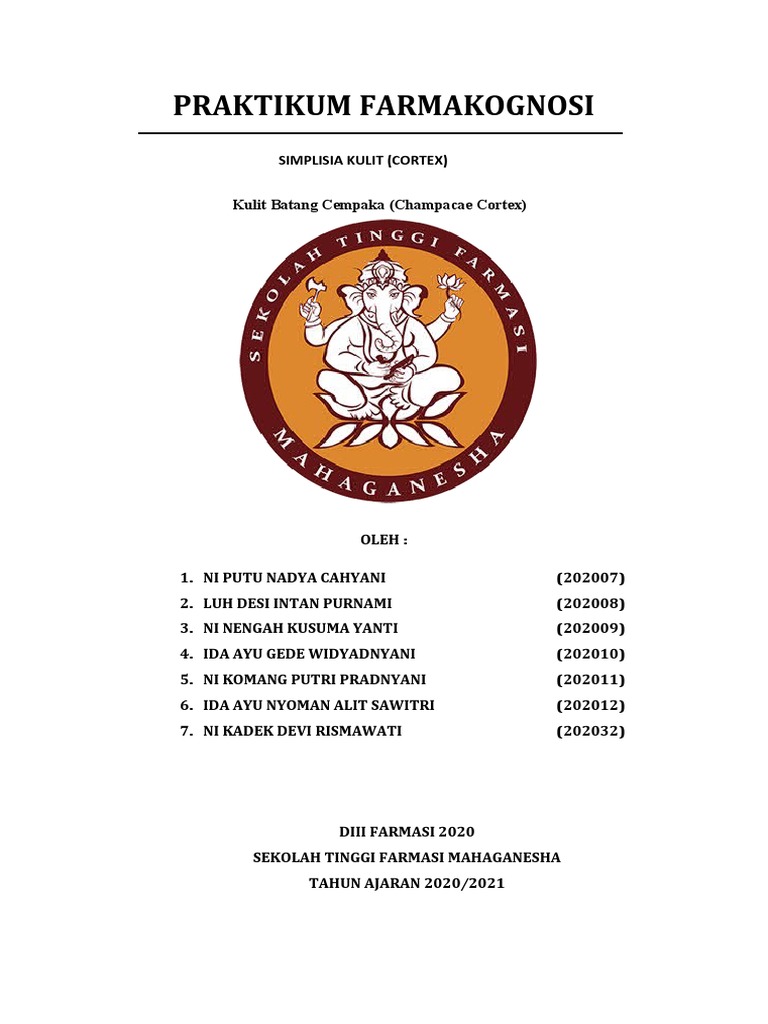 Identifikasi Simplisia Kulit Cempaka | PDF
