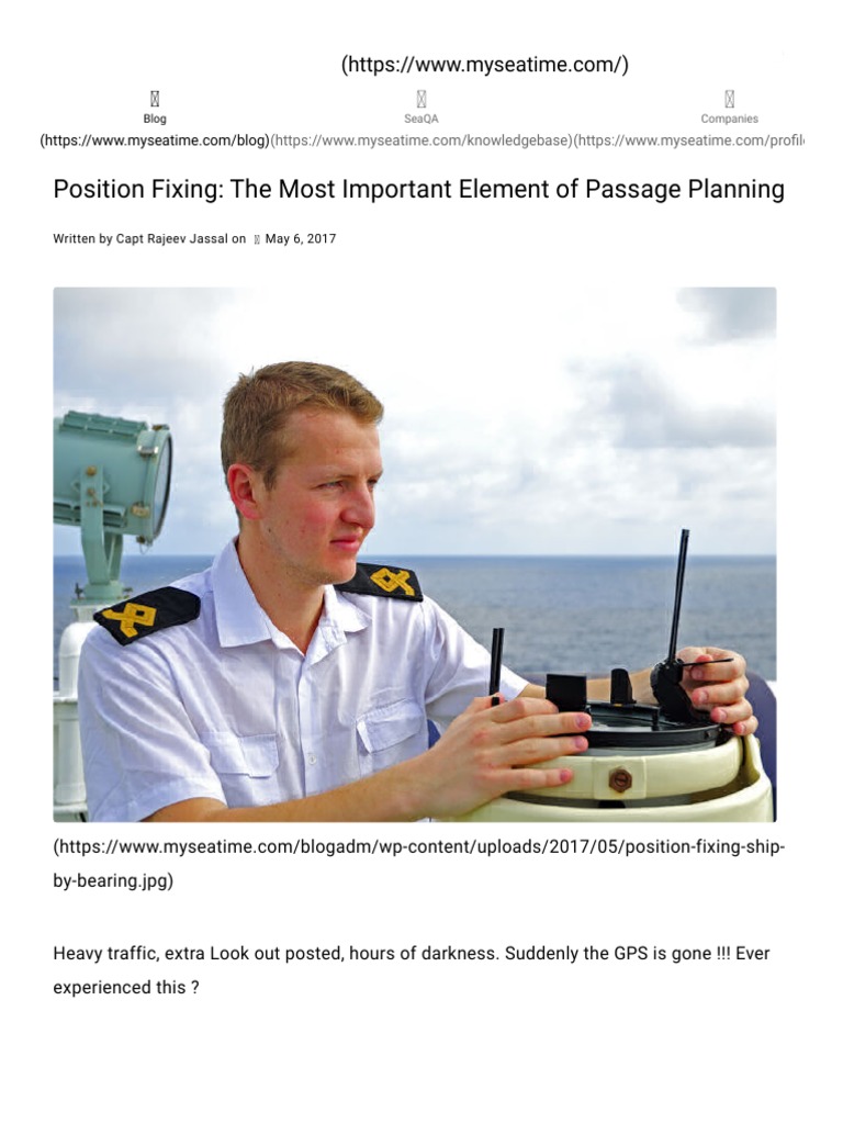 Position Fixing - The Most Important Element of Passage Planning ...