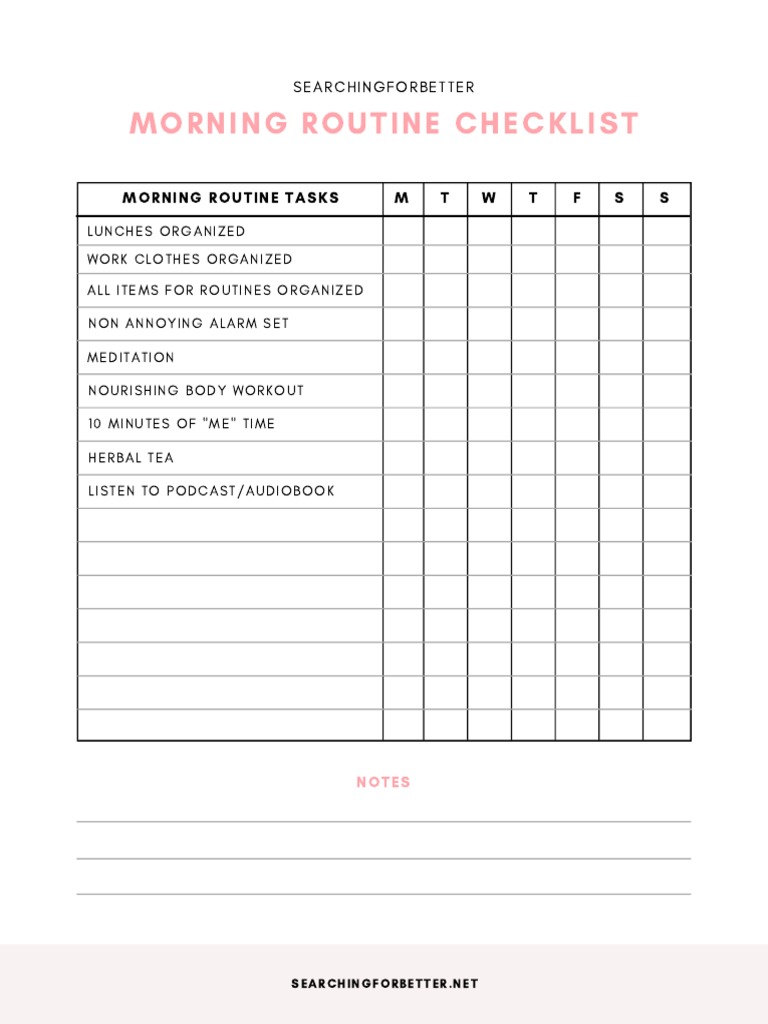 Morning Routine Checklist | PDF