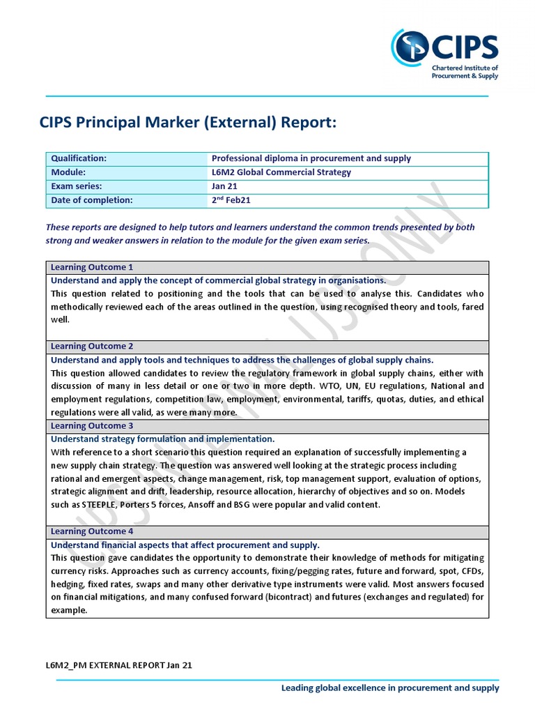 L6M2 Global Commercial Strategy Insights | PDF | Procurement | Supply Chain
