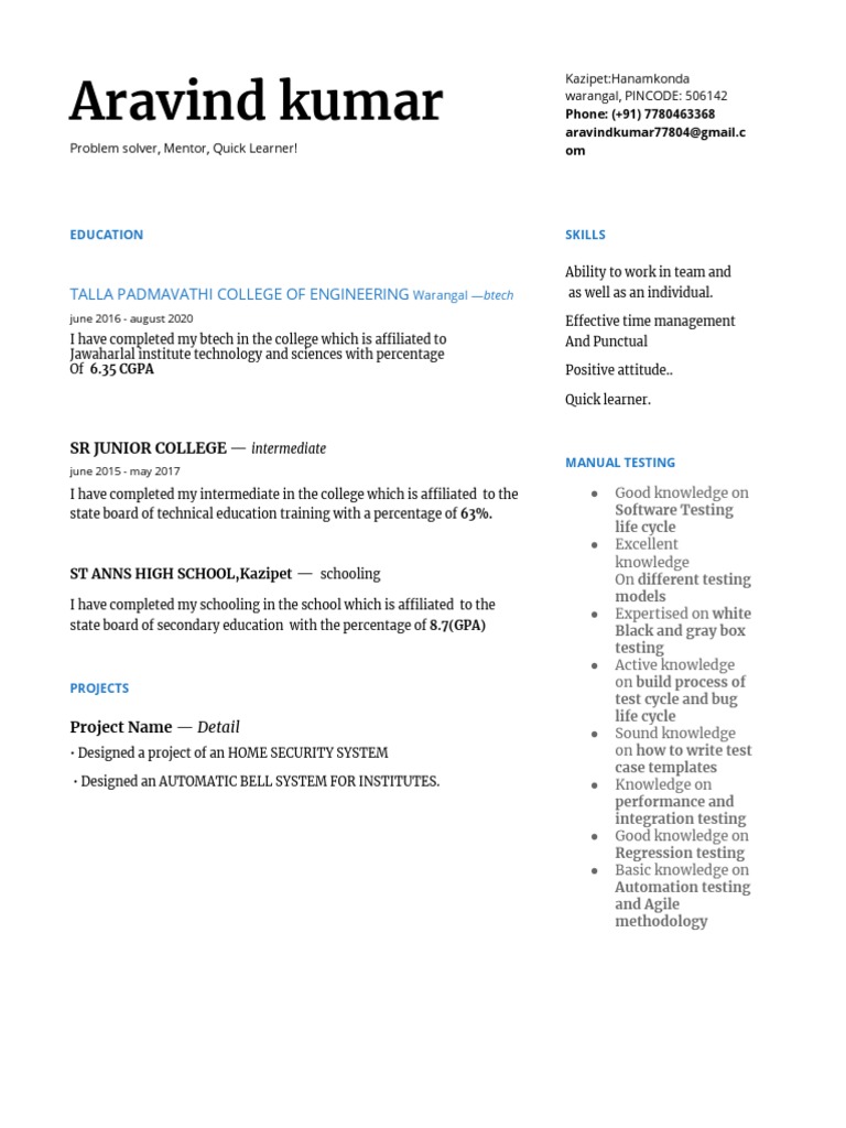 Aravind Kumar Talla Padmavathi College Of Engineering Pdf Method