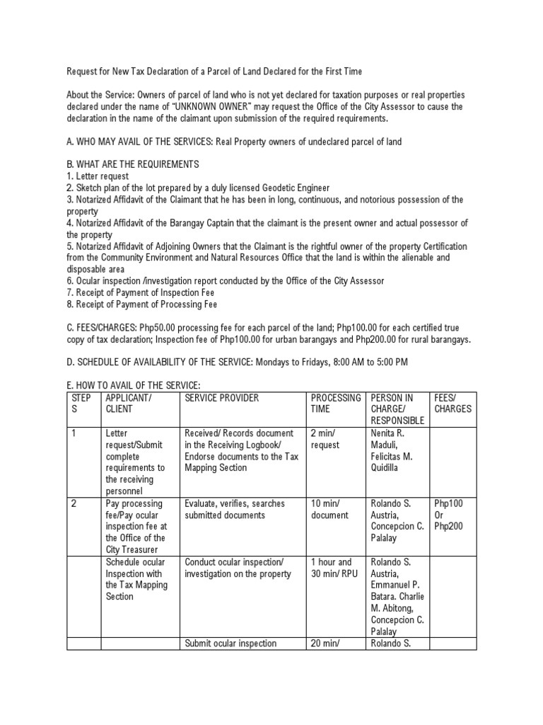 Request For New Tax Declaration | PDF | Notary Public | Common Law