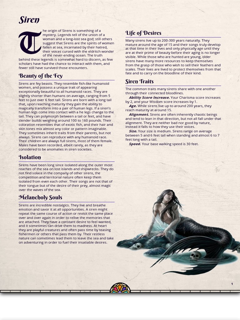 Siren Race - 5e | PDF