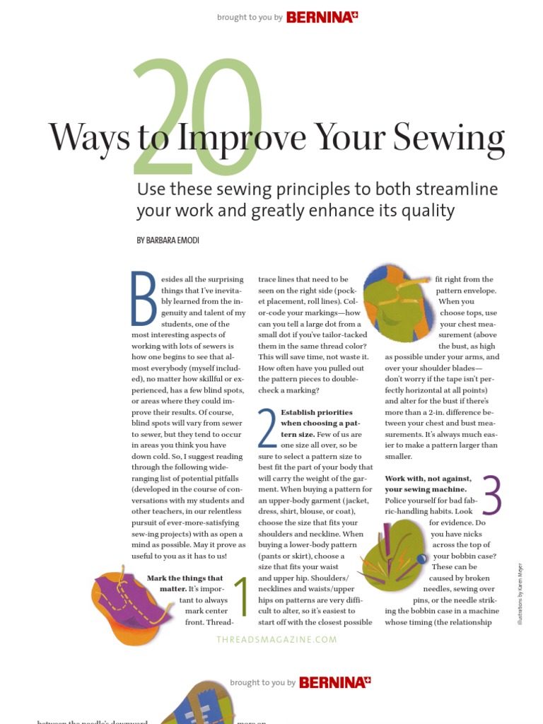 Ways To Improve Your Sewing: Use These Sewing Principles To Both ...