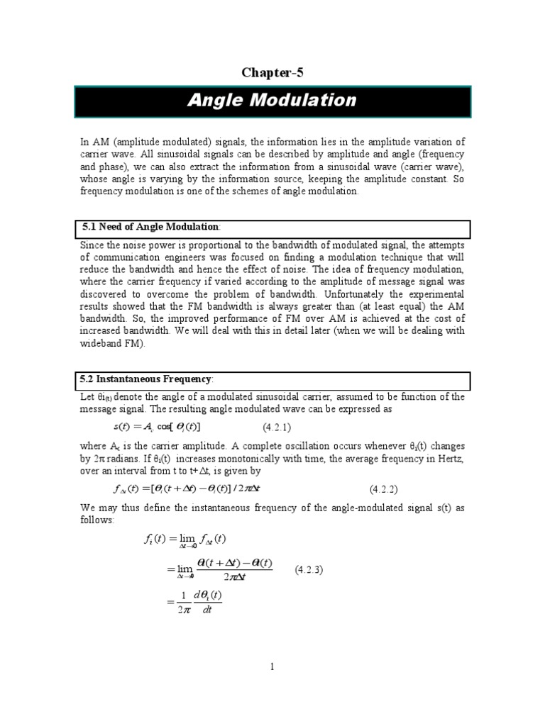 Chapter 5 | PDF | Frequency Modulation | Modulation