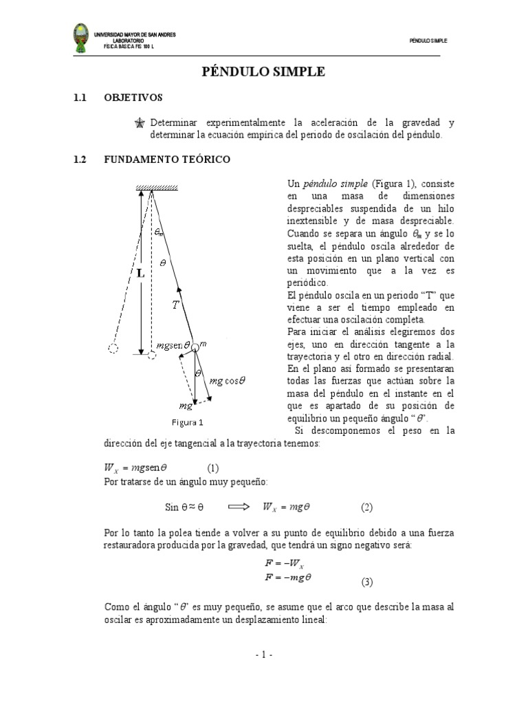 Pendulo Simple | PDF | Péndulo | Medida Geométrica