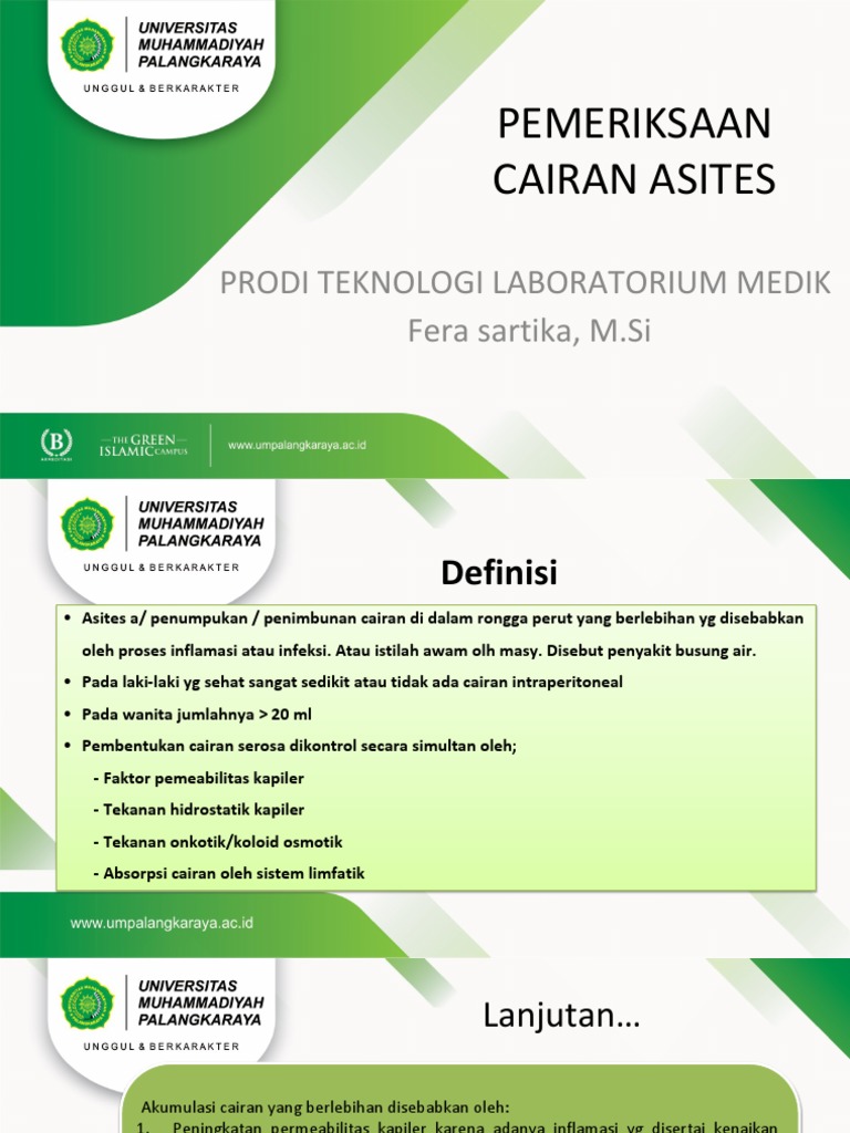 Pemeriksaan Cairan Asites: Prodi Teknologi Laboratorium Medik Fera ...