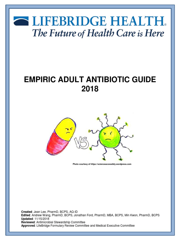 Empiric Adult Antibiotic Guide 2018 | PDF | Sepsis | Urinary Tract ...