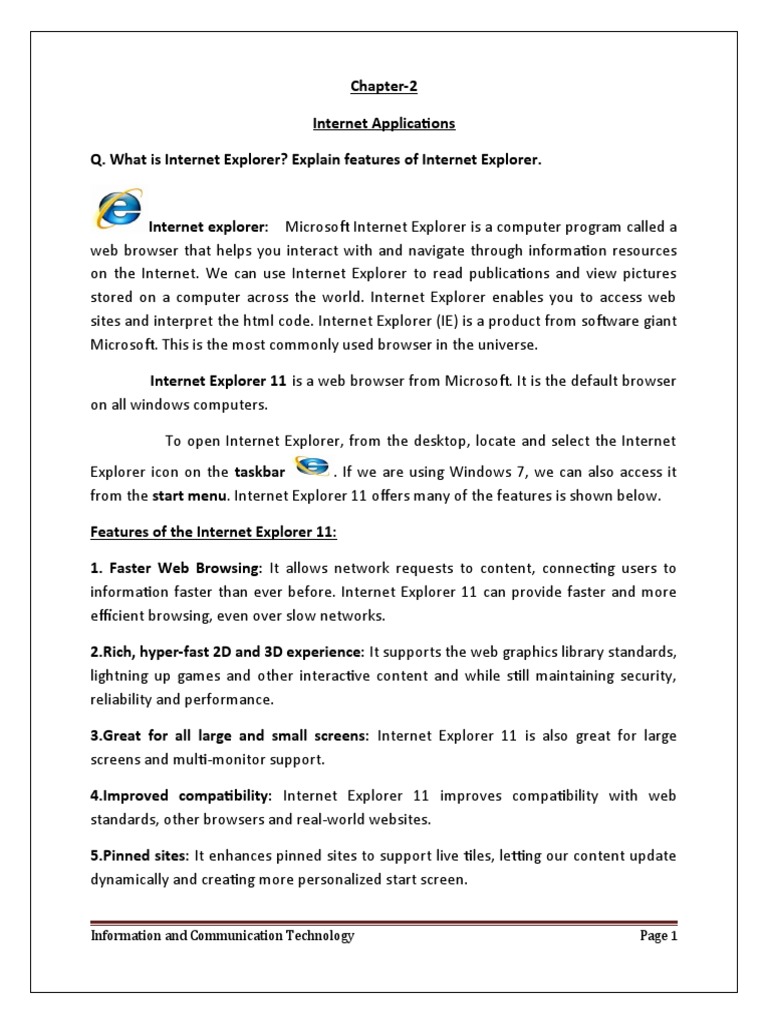 Features of Internet Explorer 11 | PDF | Internet Explorer | Social ...
