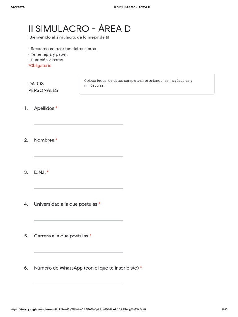 II Simulacro - Área D | PDF | Perú | Bancos