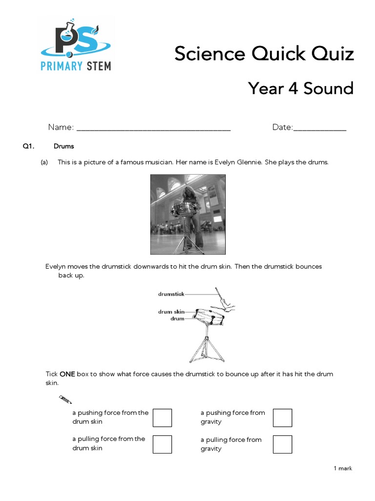 Science Quick Quiz: Year 4 Sound | PDF | Sound | Nature