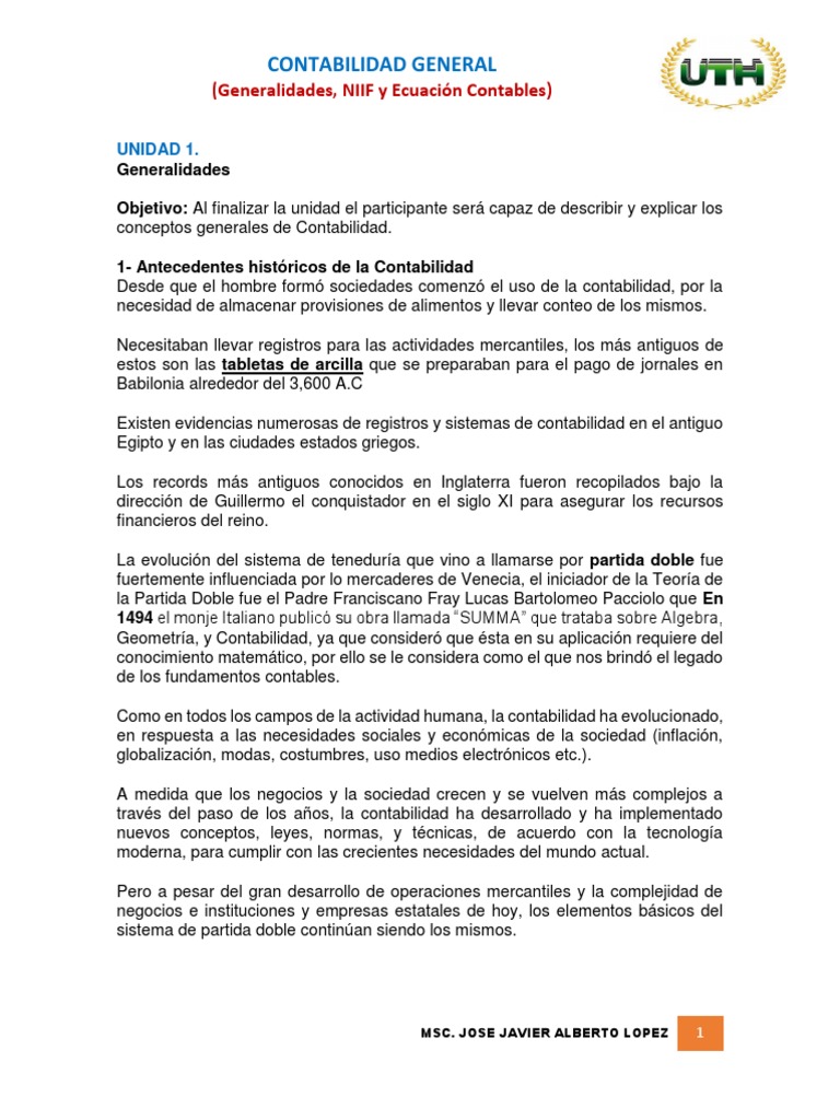 CONTABILIDAD GENERAL. UNIDAD 1 2 y 3 | PDF | normas internacionales de ...