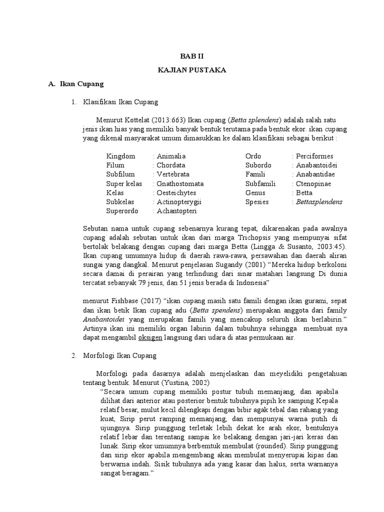 BAB II Ikan Cupang | PDF | Sains & Matematika | Teknologi & Rekayasa