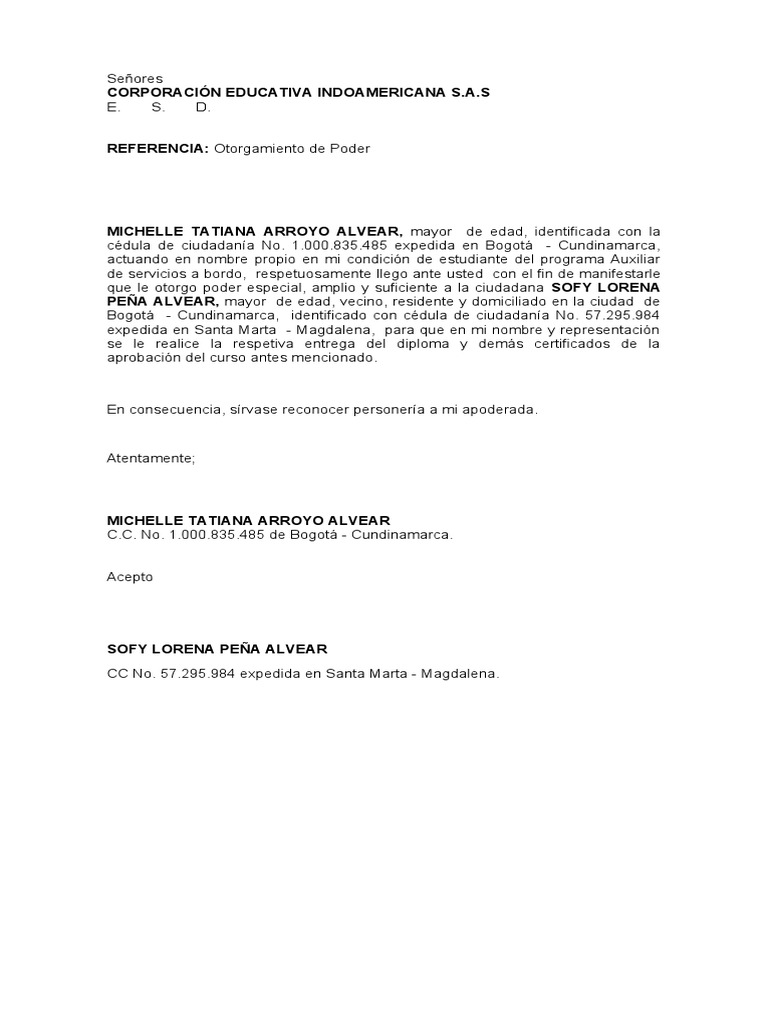 Ejemplo de Poder Especial | PDF