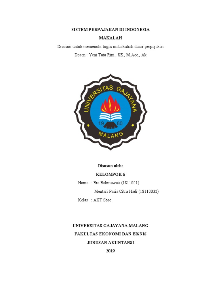 Sistem Perpajakan Di Indonesia | PDF | Pengelolaan Keuangan & Uang