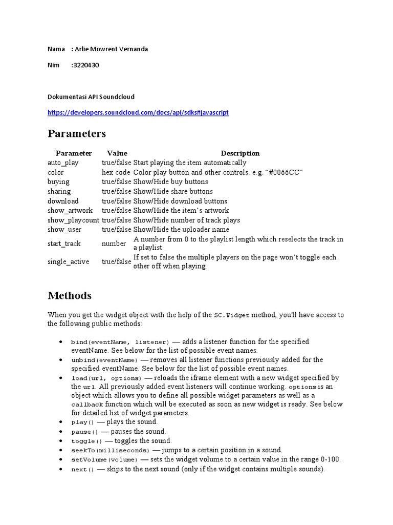 Parameters: Parameter Value Description | PDF | Callback (Computer Programming) | Subroutine