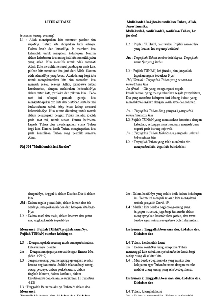LITURGI TAIZE Iyan | PDF