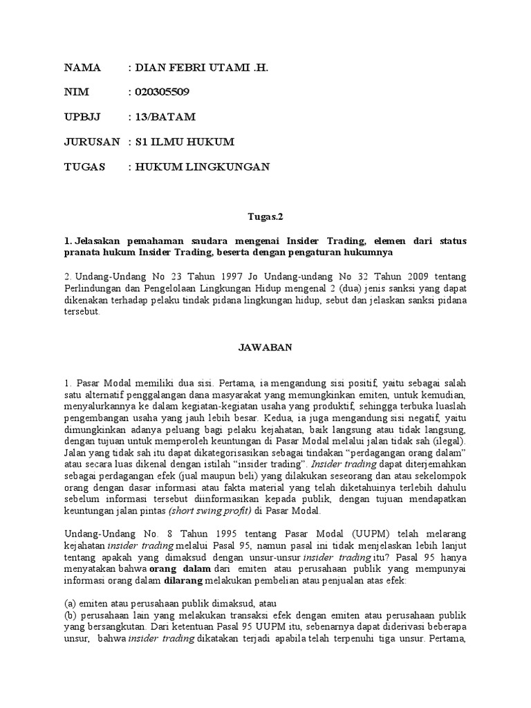 Tugas Hukum Pidana Ekonomi 2 | PDF Tugas Hukum Pidana Ekonomi 2 | PDF