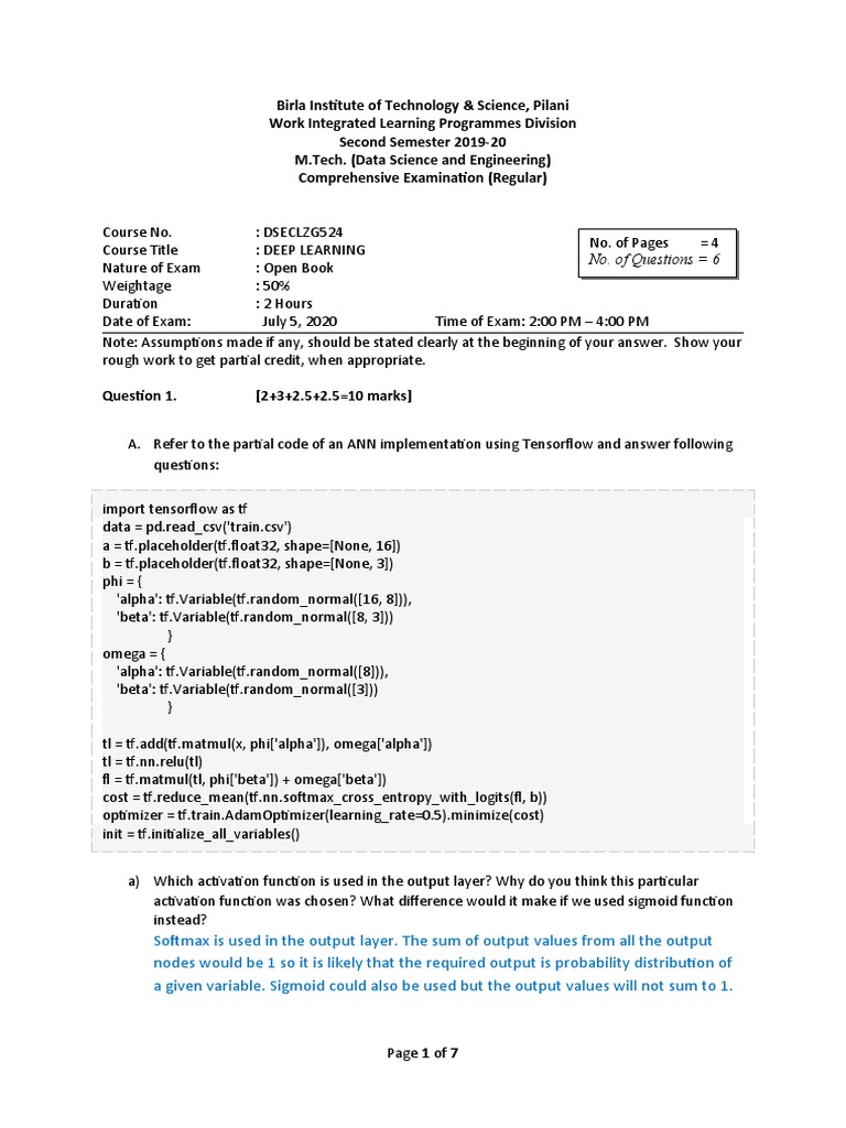 Solution Dseclzg524 05-07-2020 Ec3r | PDF | Computational Neuroscience ...