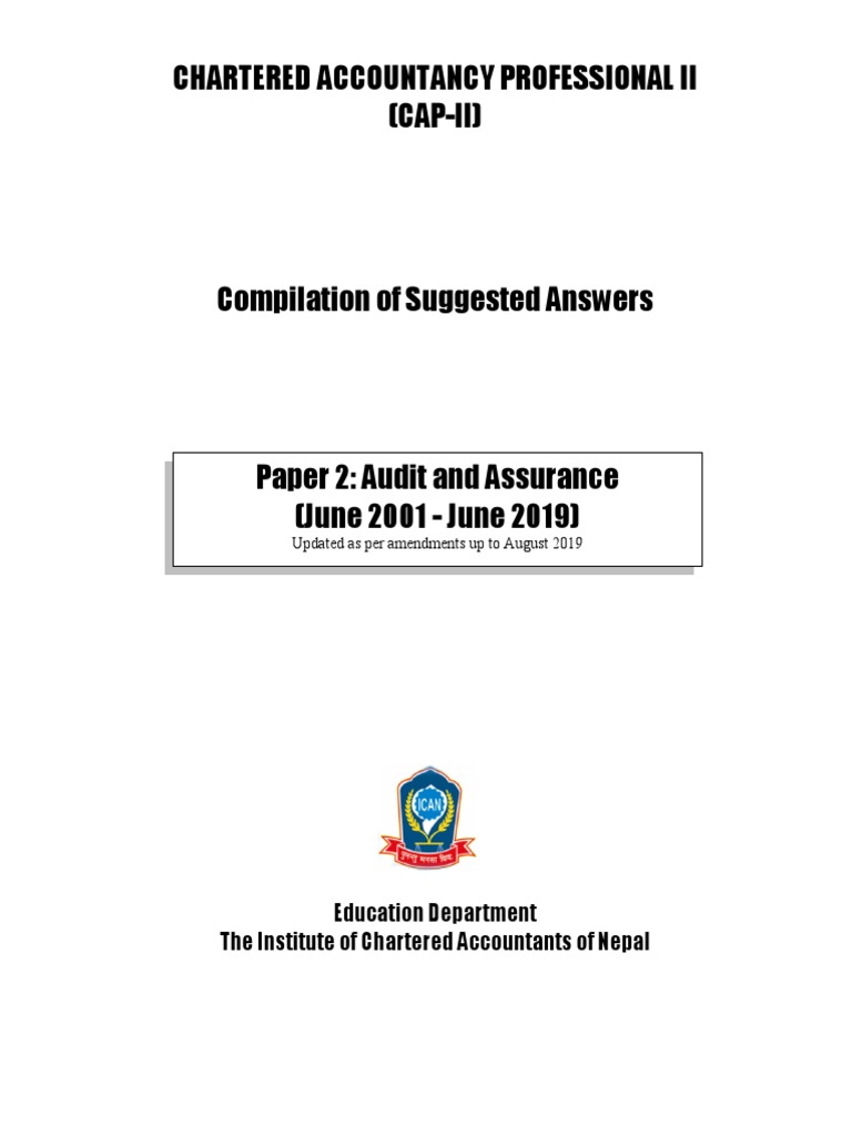Paper 2 Audit and Assurance | PDF | Financial Audit | Audit