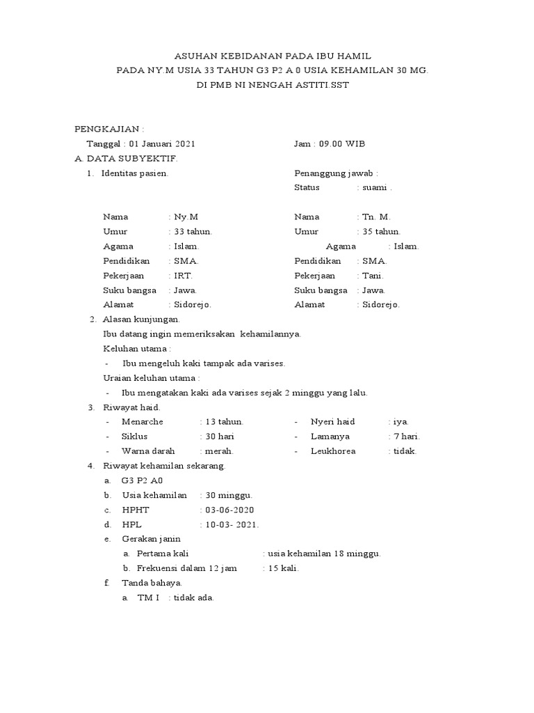 Varises pada Ibu Hamil 30 Minggu | PDF
