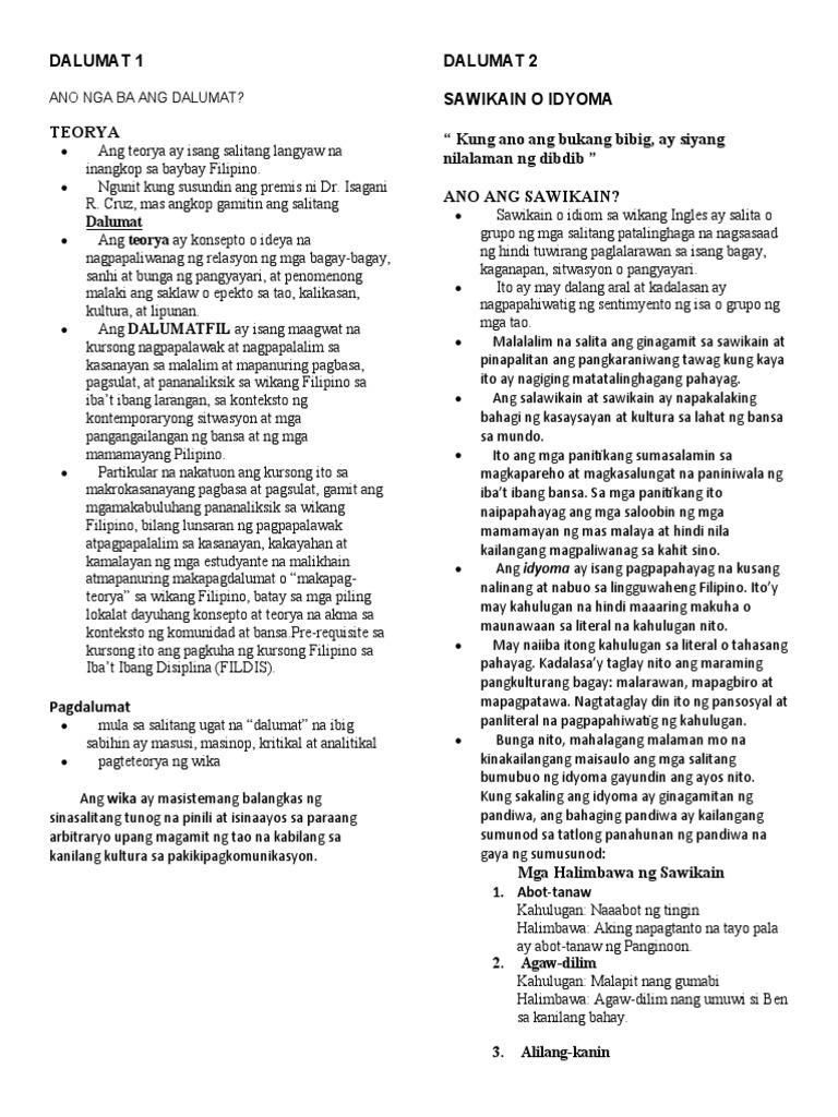 Dalumat 1 at 2 | PDF