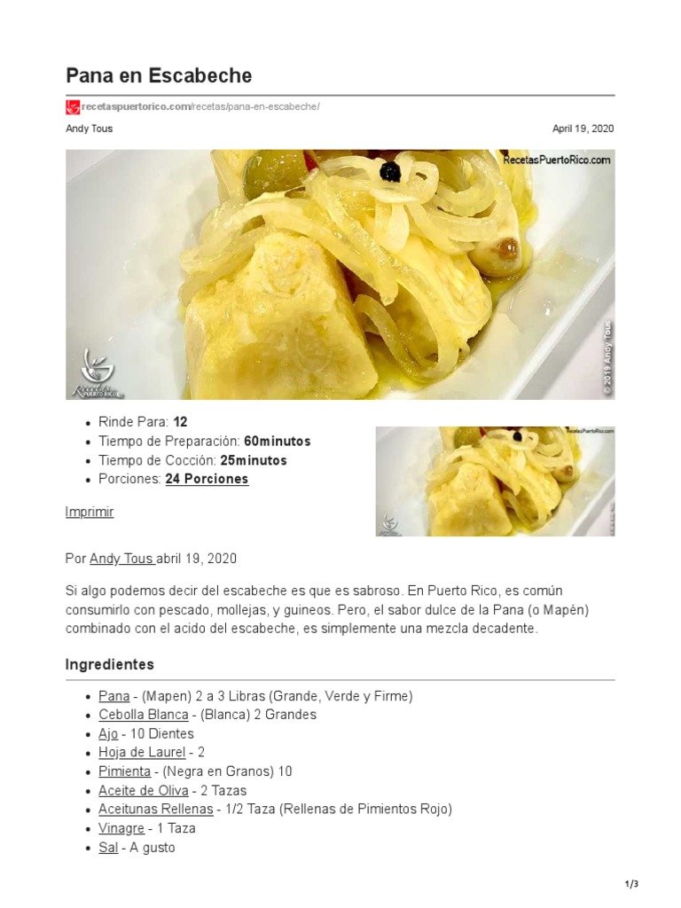 Pana en Escabeche | PDF