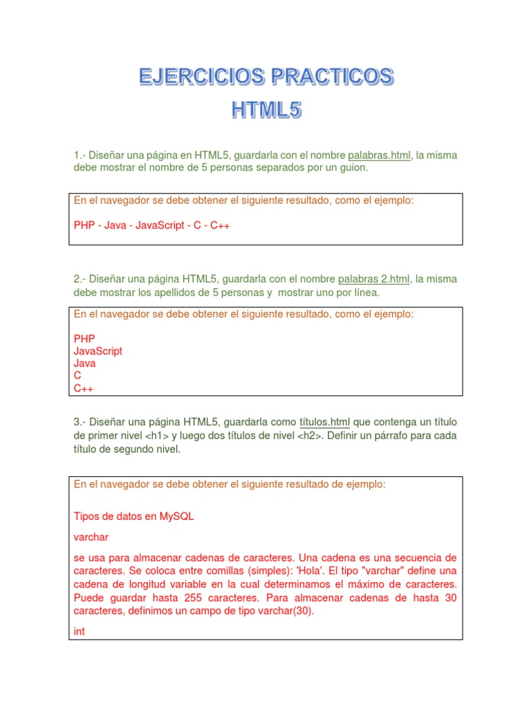 Practica HTML | PDF | Cadena (informática) | HTML