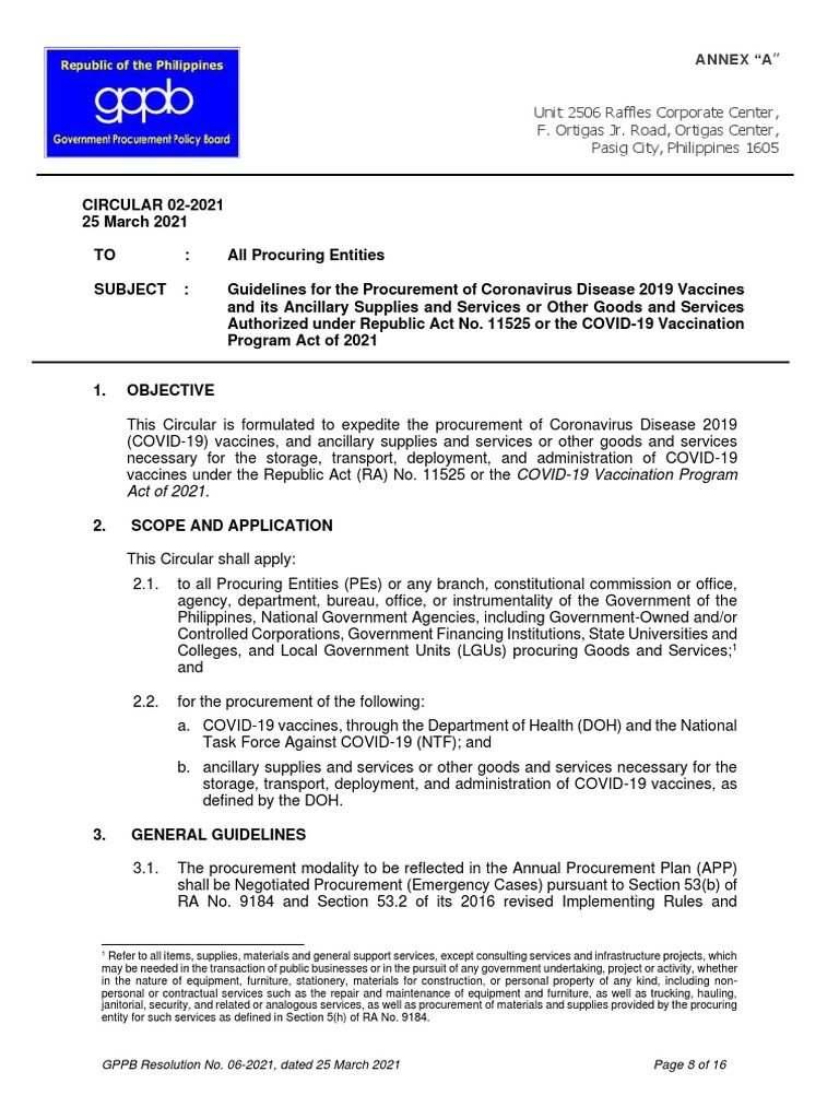 Circular On The Guideline For Emergency Procurement Under RA 11525.revised | PDF | Affidavit ...