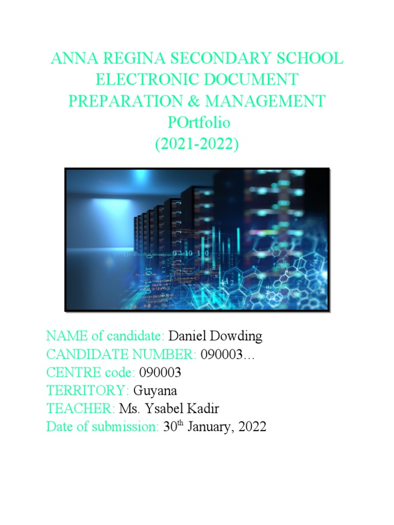 EDPM Portfolio Cover Page Sample | PDF