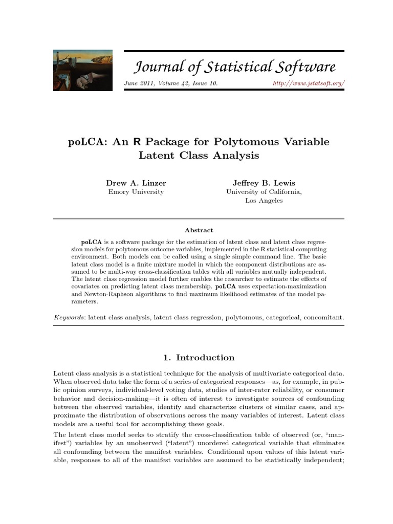 poLCA An R Package For Polytomous Variable Latent | PDF | Akaike ...