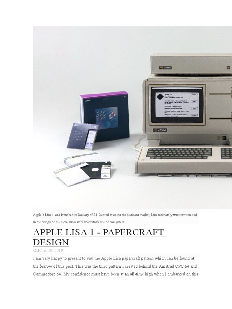 Apple Lisa 1 - Papercraft Design: October 19, 2019 | PDF | Information ...