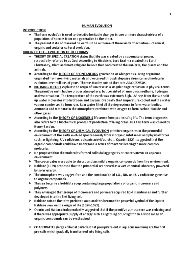HUMAN EVOLUTION-WPS Office | PDF | Natural Selection | Abiogenesis