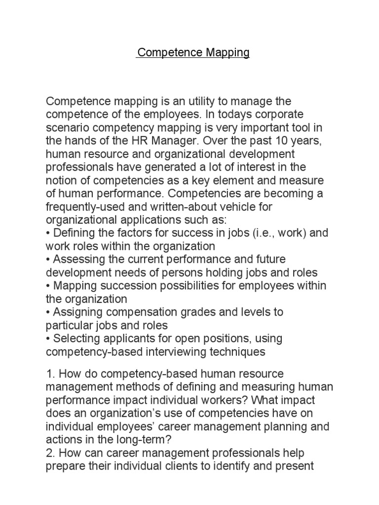 Mapping Competencies: A Framework for Defining Success Factors ...