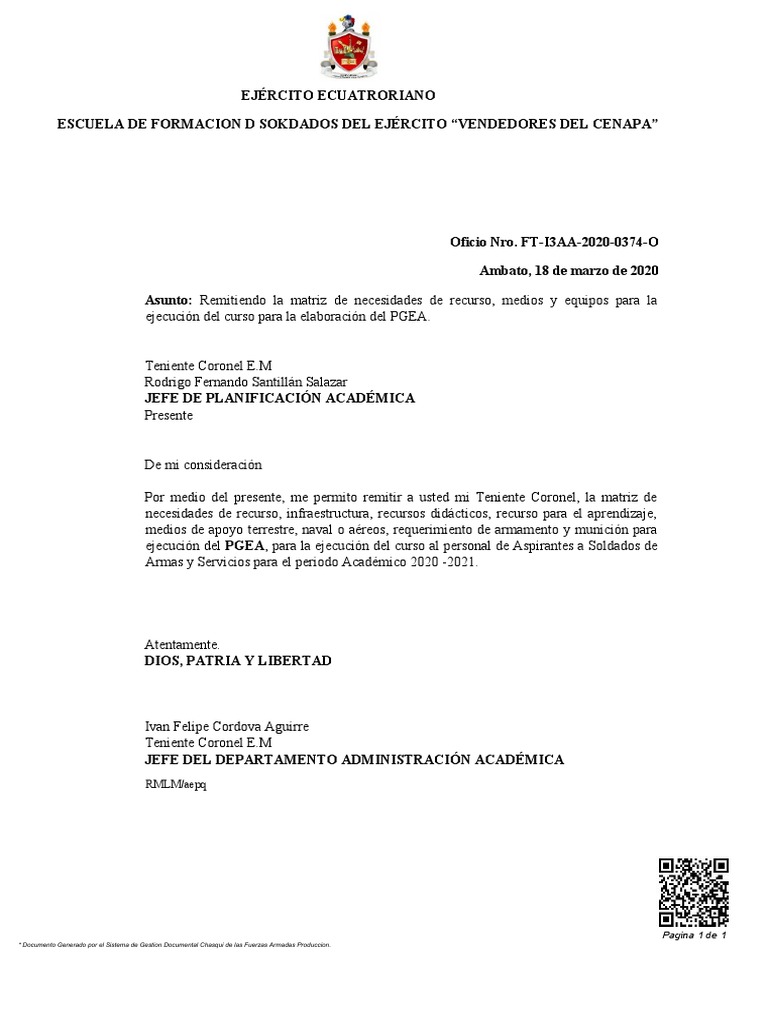 Ejemplo de Oficio | PDF