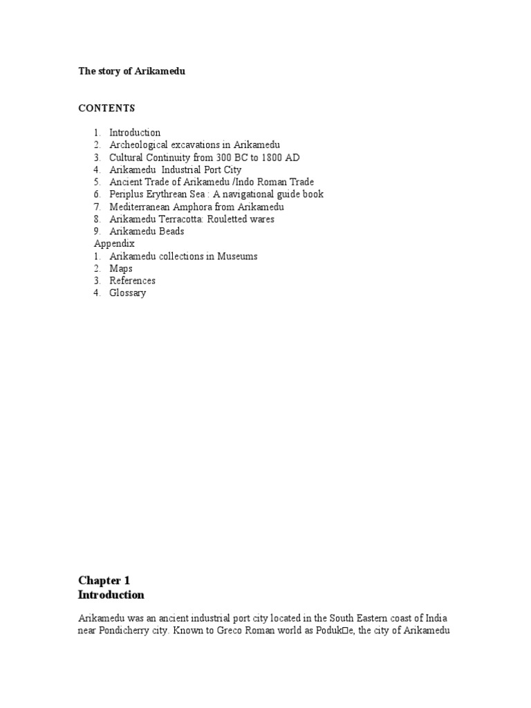 Arikamedu Ancient Port City of India | PDF | Pottery | Archaeology