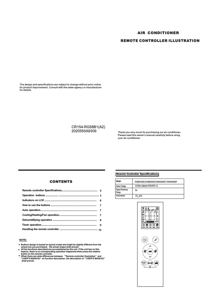 Comprehensive Guide to Air Conditioner Remote Controller Functions and ...