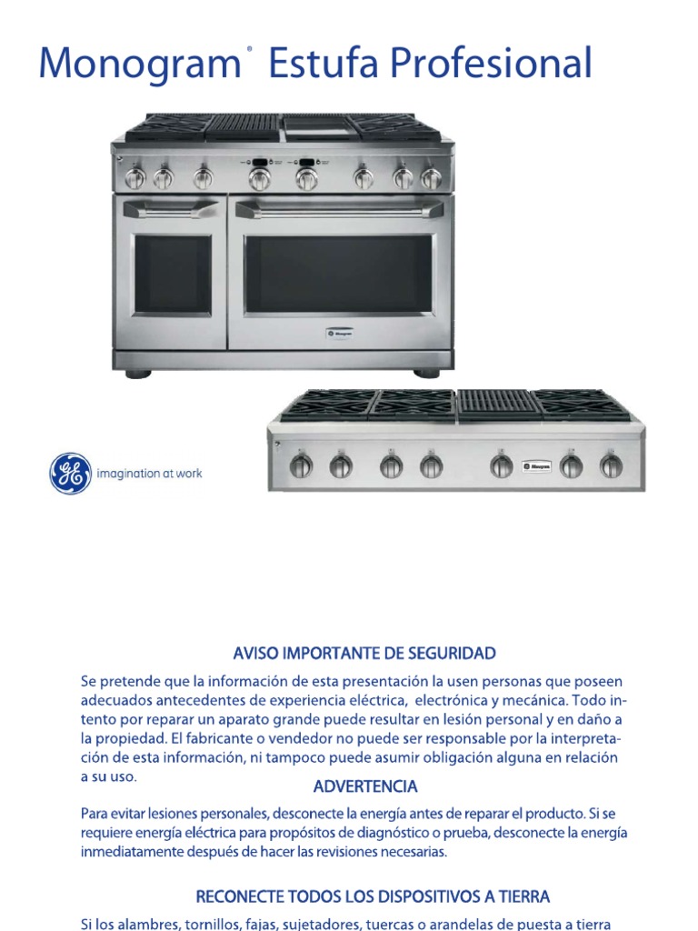 Manual de Usos MONOGRAM | PDF | Estufa de cocina | Diodo emisor de luz