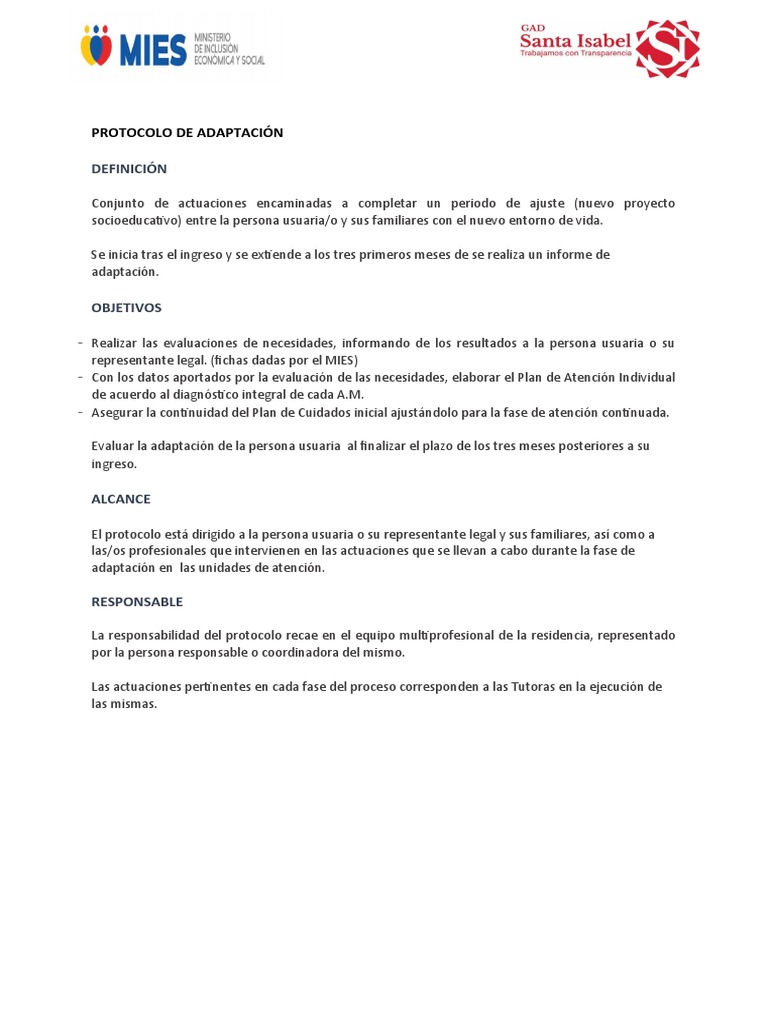 5.2 Protocolo de Adaptación | PDF | Business | Science
