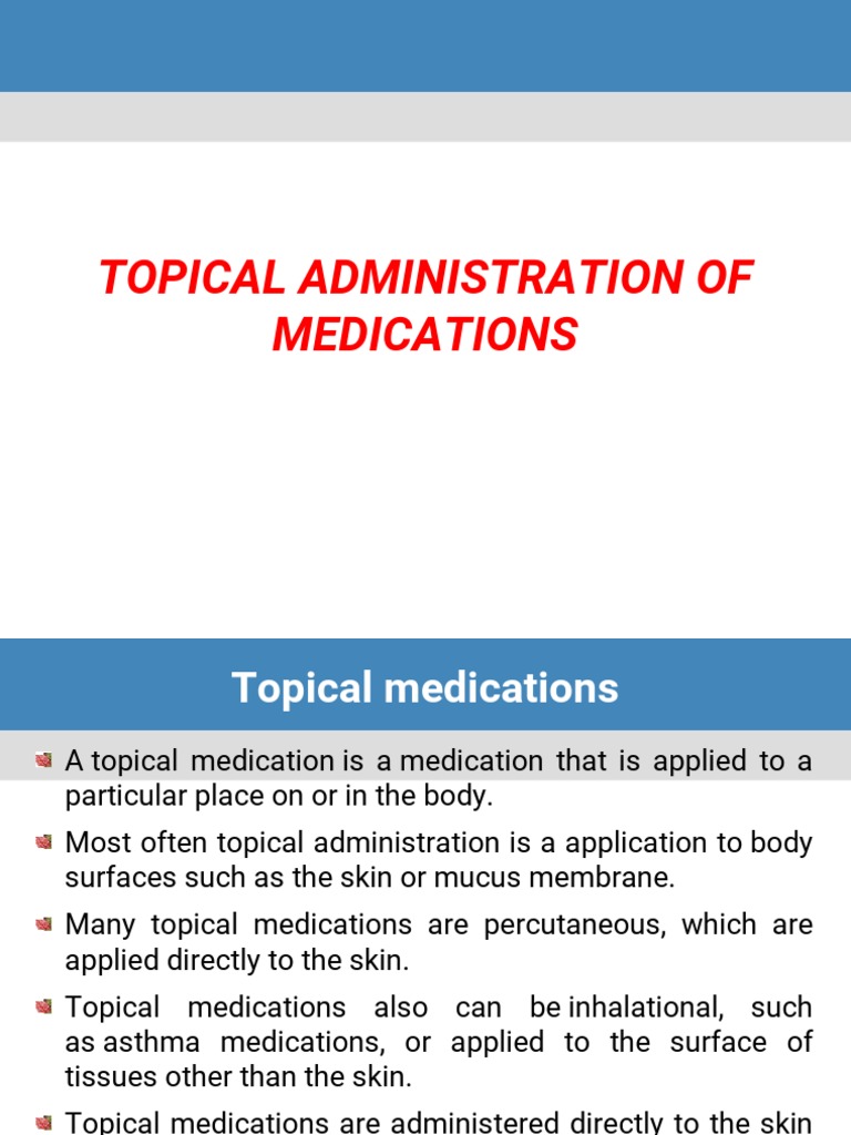 Topical Medication Administration Guide | PDF | Topical Medication ...