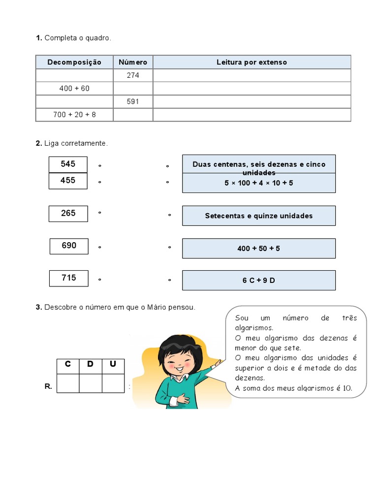 Ficha Matematica 2 Ano Avaliacao Trimestral 2 Periodo | PDF | Ensino de Matemática | Natureza