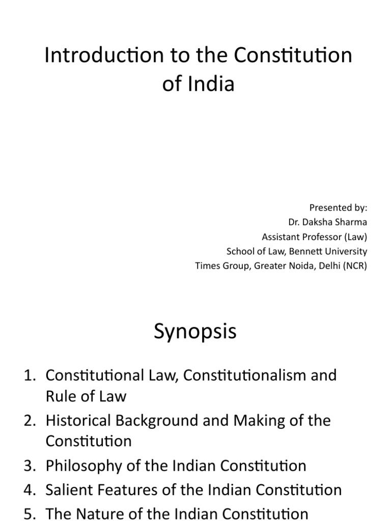 Introduction To The Constitution of India | PDF | Constitution ...