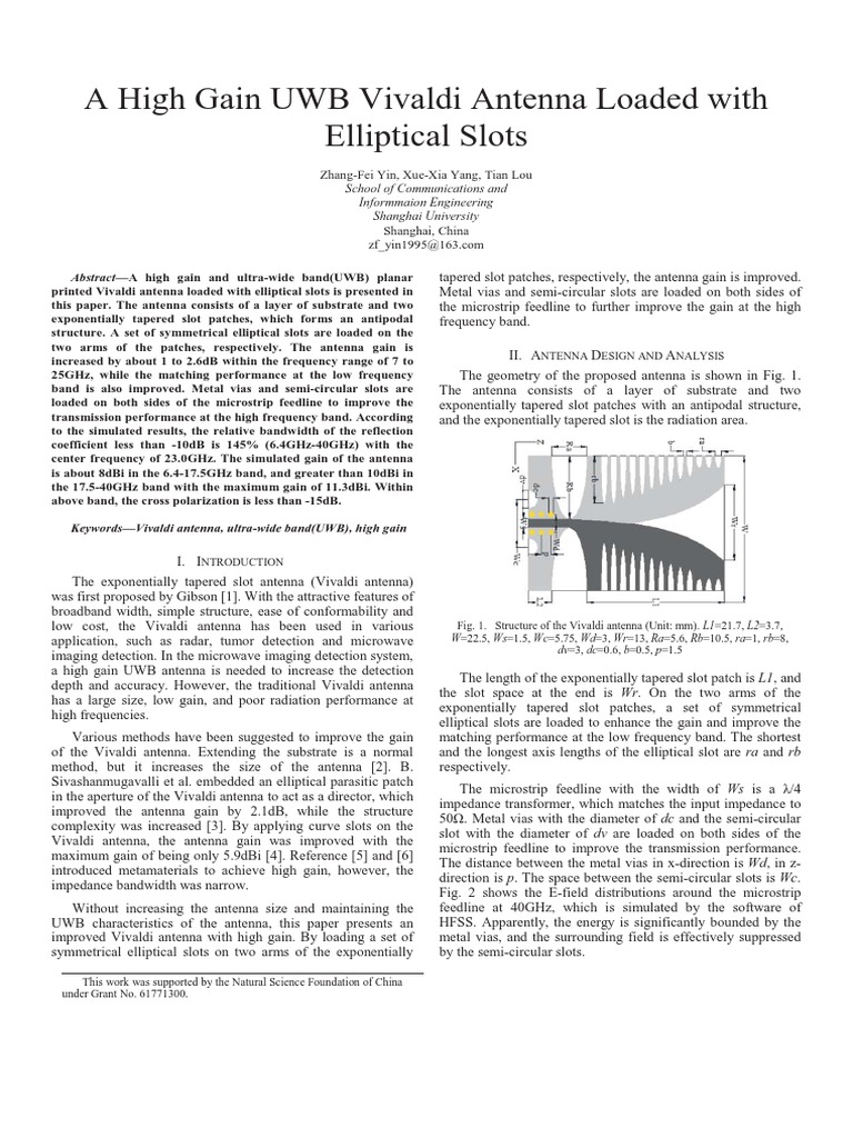 A High Gain UWB Vivaldi Antenna Loaded 6 To 40GHz | PDF | Ultra ...
