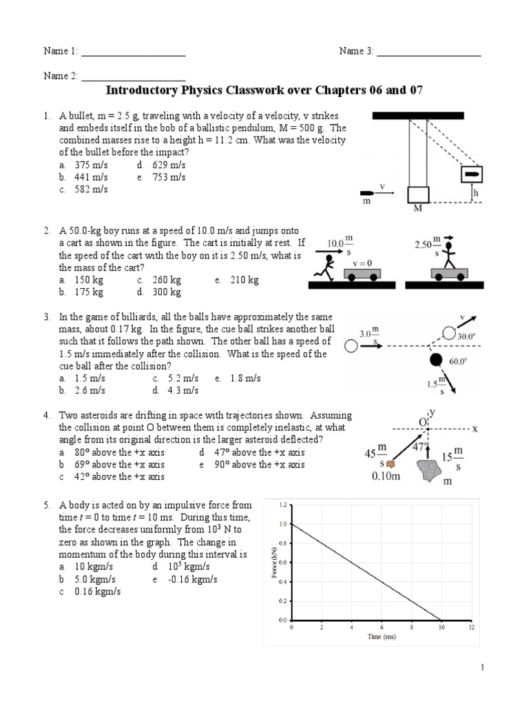 Introductory Physics Classwork Over Chapters 06 and 07 | PDF | Rotation Around A Fixed Axis ...