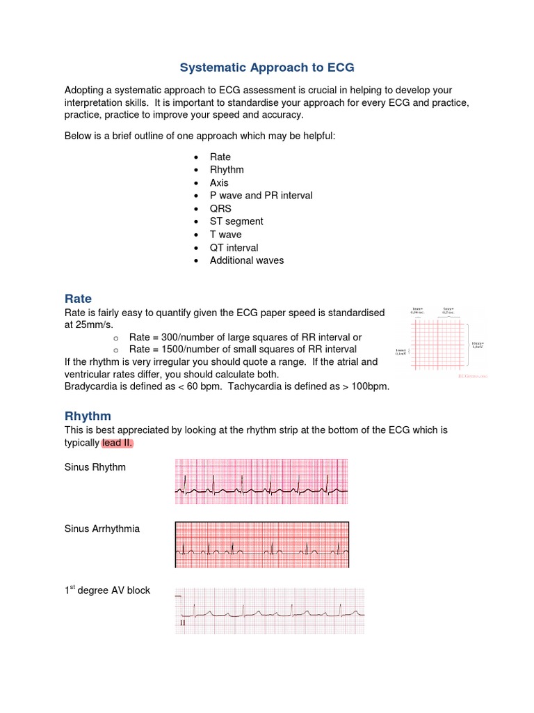 ECG - Systematic-Approach | PDF | Electrocardiography | Heart