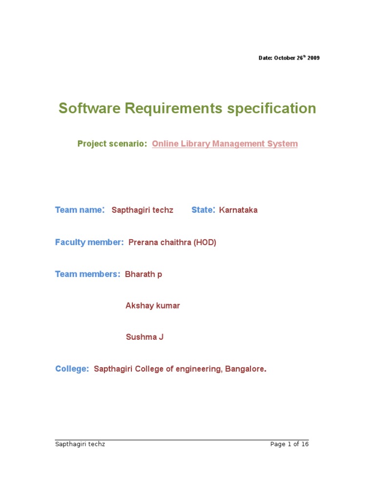 Online Library Management System (SRS) | PDF | Java Server Pages | Xml