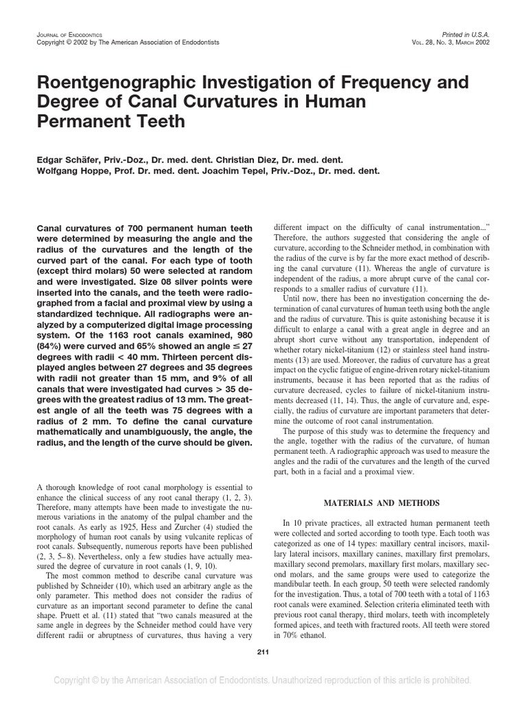 Roentgenographic Investigation of Frequency and Degree of Canal ...