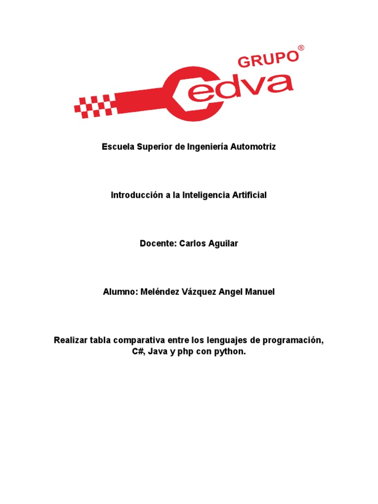 Realizar Tabla Comparativa Entre Los Lenguajes de Programación, C# ...