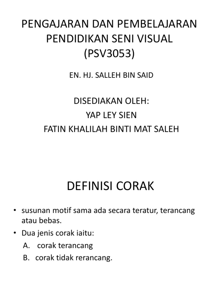 Teknik Corak Seni Visual | PDF